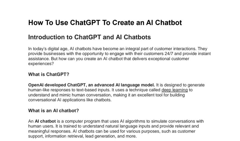 How to Use Chatgpt to Create an AI Chatbot - Etsy