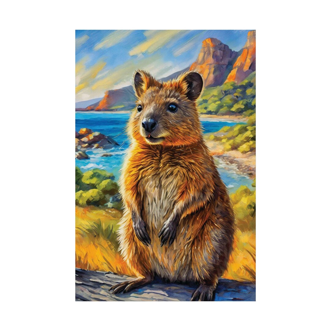 Quokka Oil Painting Poster - Print | Iconic Australian Wildlife | Wall ...