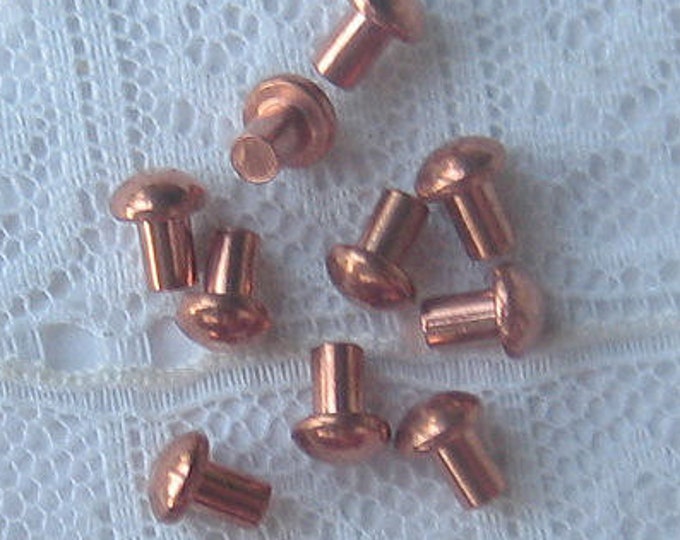 Copper Rivets Forced Rivet Raw Copper Solid Flat Round Head Rivet ...