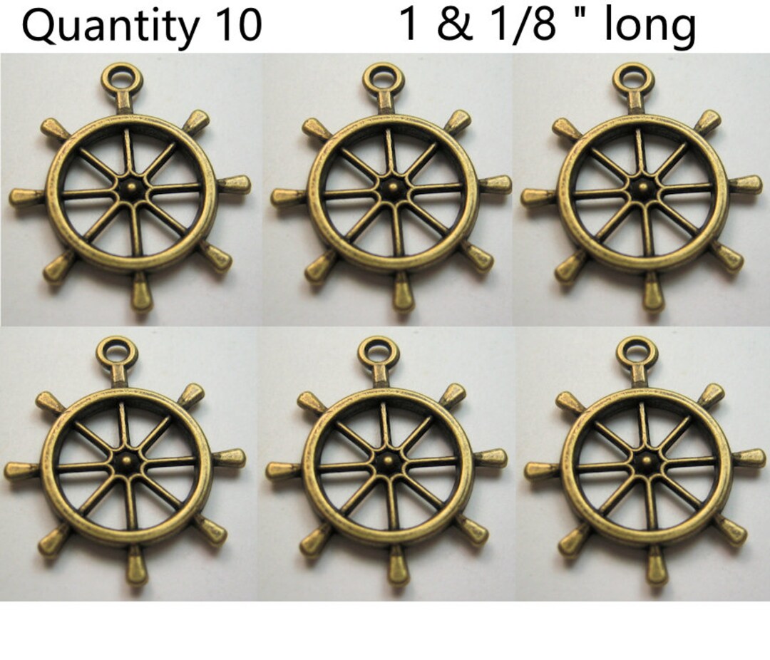 10 Ships Wheel Charm Findings - Etsy