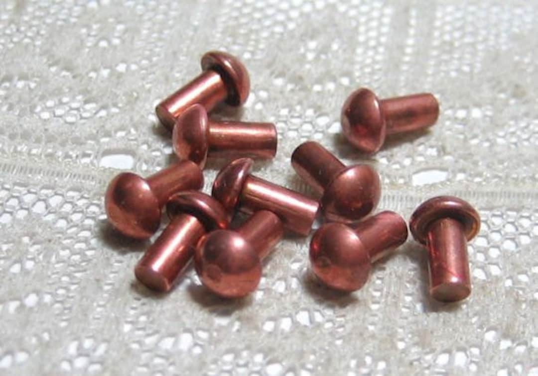Solid Copper Rivets for 3/32 Hole X 3/16 Length Quantity 24 - Etsy
