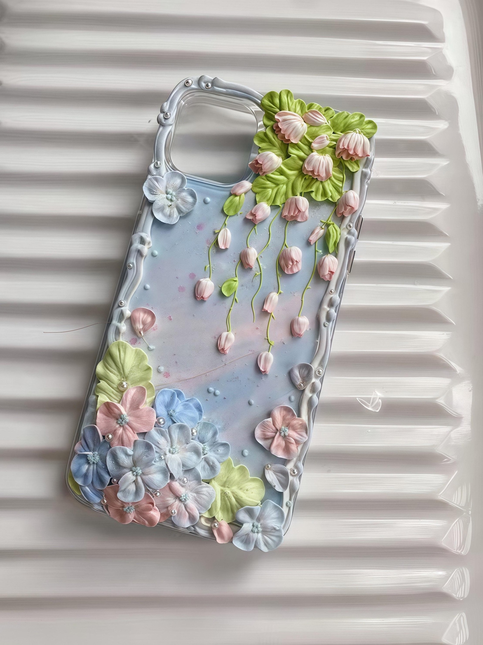 Handmade Decoden Phone Case | 3D Pastel Flower Cream Glue Cover ...
