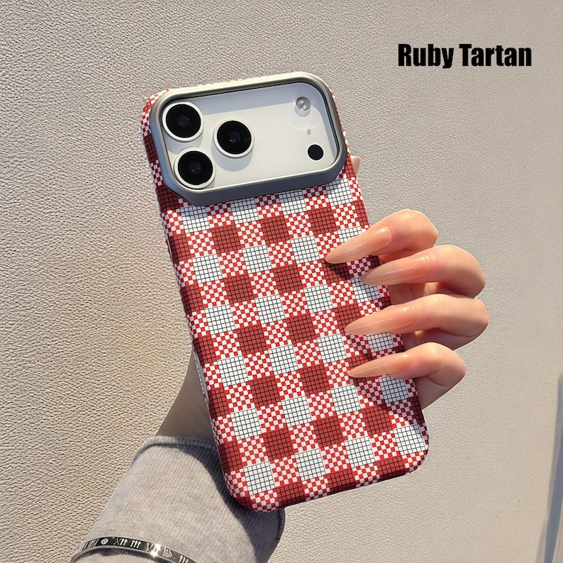 Woven Texture iPhone Case, Brushed Metal Aesthetic, Slim PC Hard Cover ...
