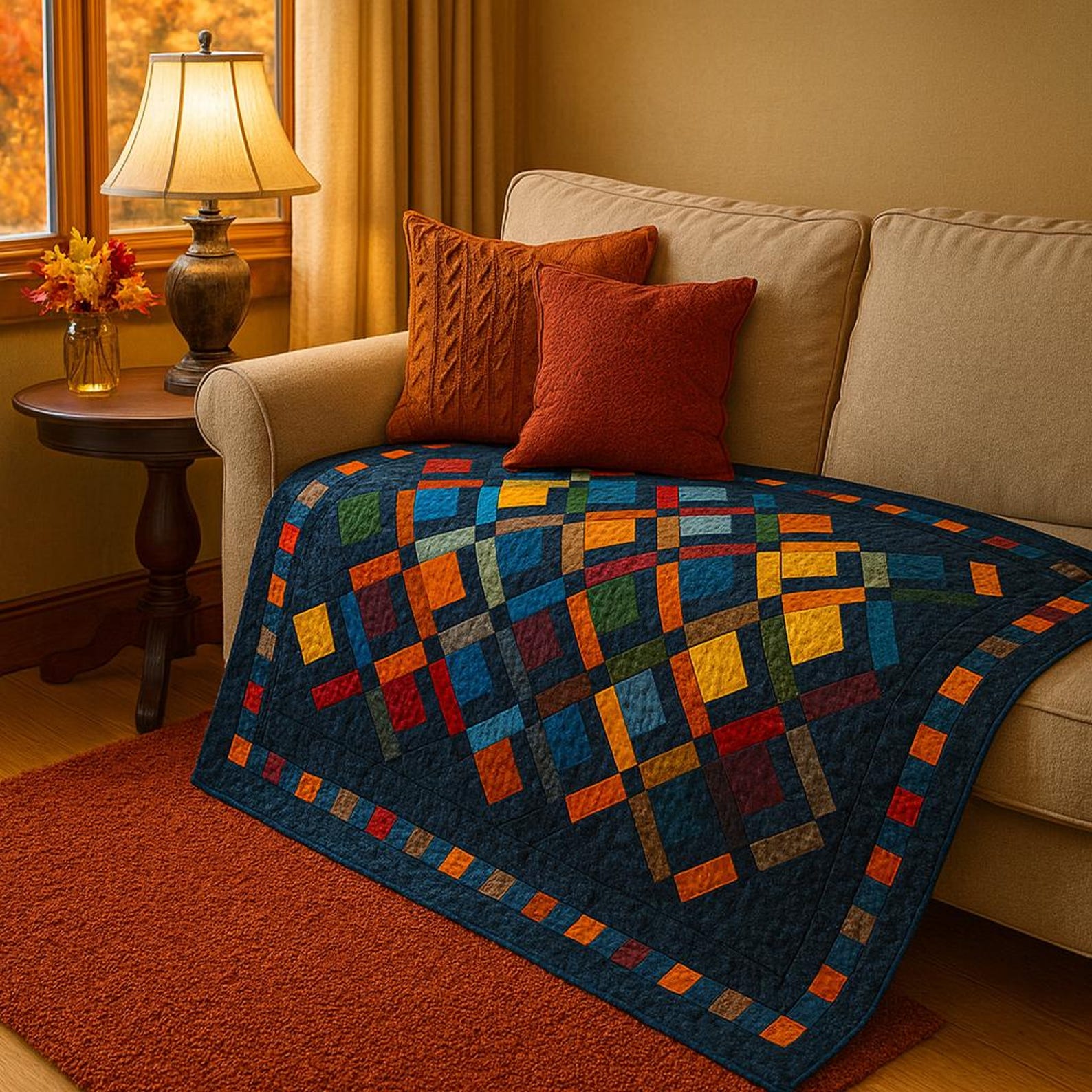 Sunny Garden Quilt Pattern, Easy Geometric Patchwork (PDF Pattern) Size ...