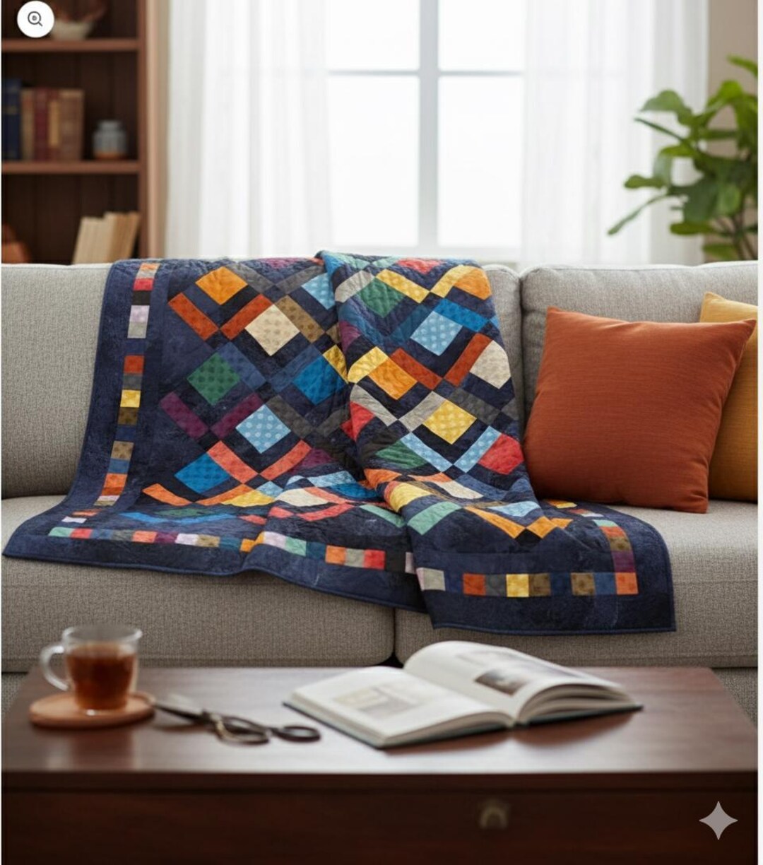 Sunny Garden Quilt Pattern, Easy Geometric Patchwork (PDF Pattern) Size ...