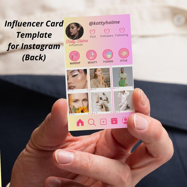 Lavender Template Influencer Card for Instagram Editable in Canva for ...