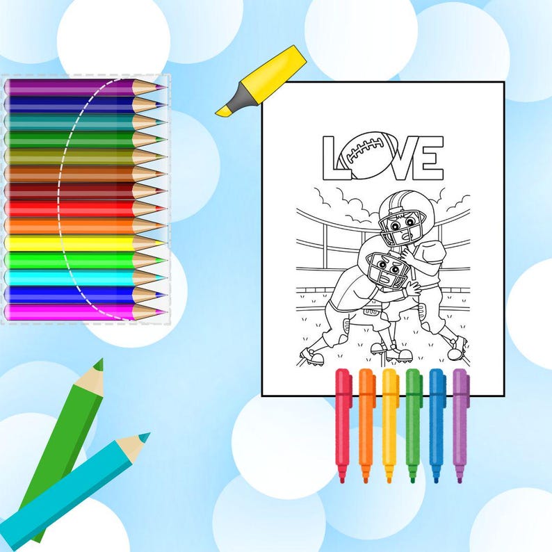 Printable Football Coloring Pages for Boys, 16 Fun Sports Activity ...