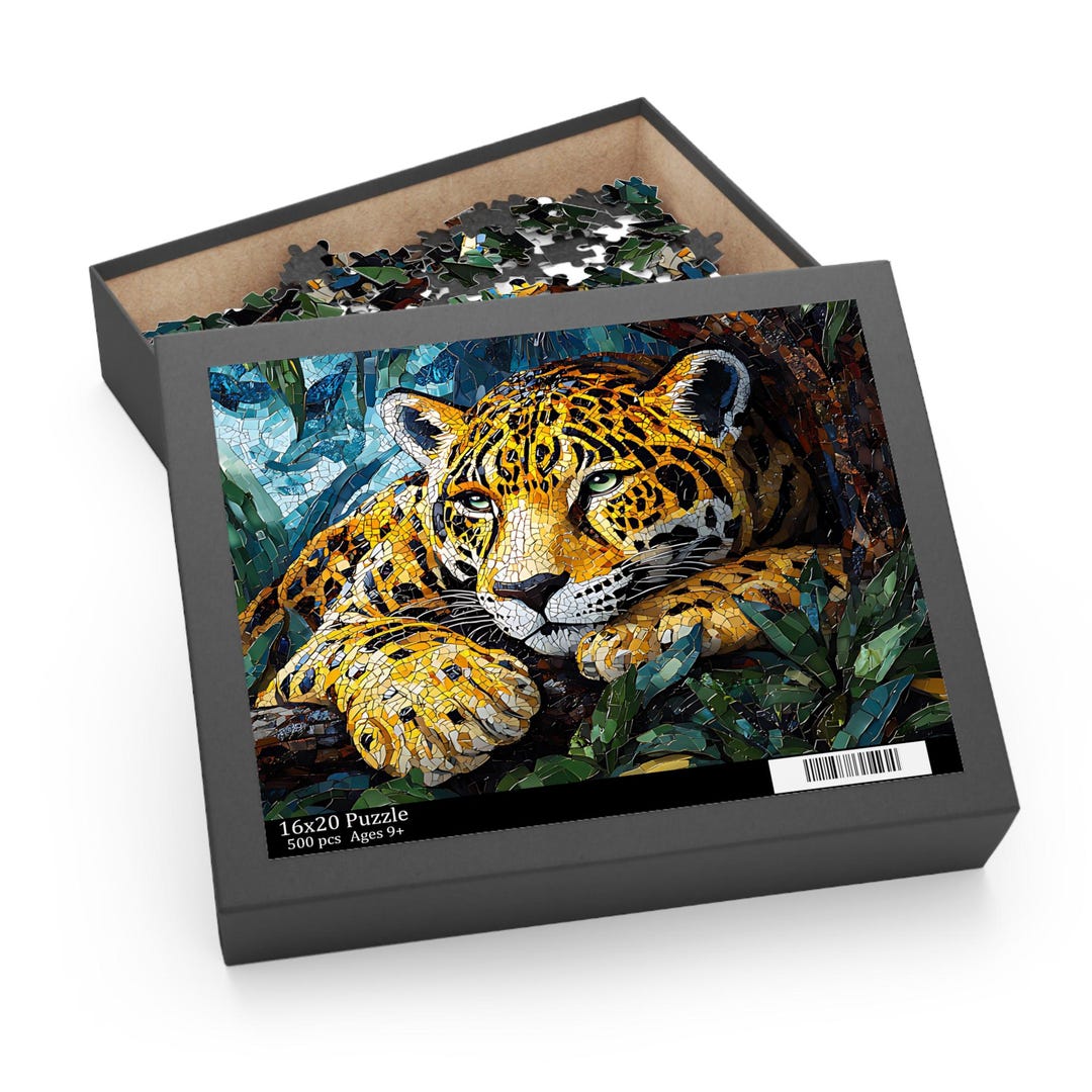 Jaguar Puzzle for Adults & Kids, Jungle Wildlife Jigsaw for Family Gift ...