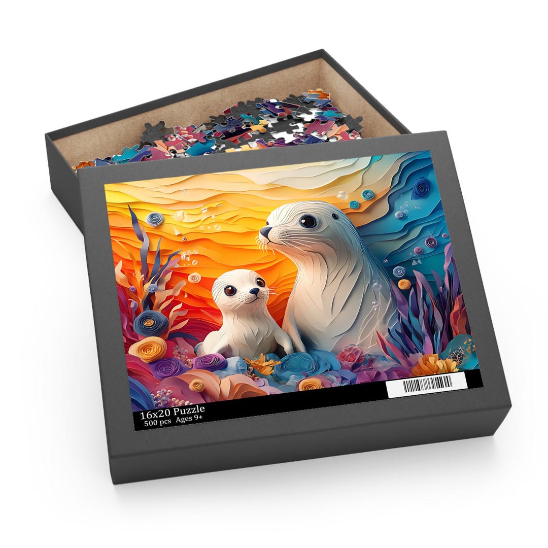 Seals Ocean Puzzle for Adult & Kid, Colorful Sea Life Jigsaw for Boy ...