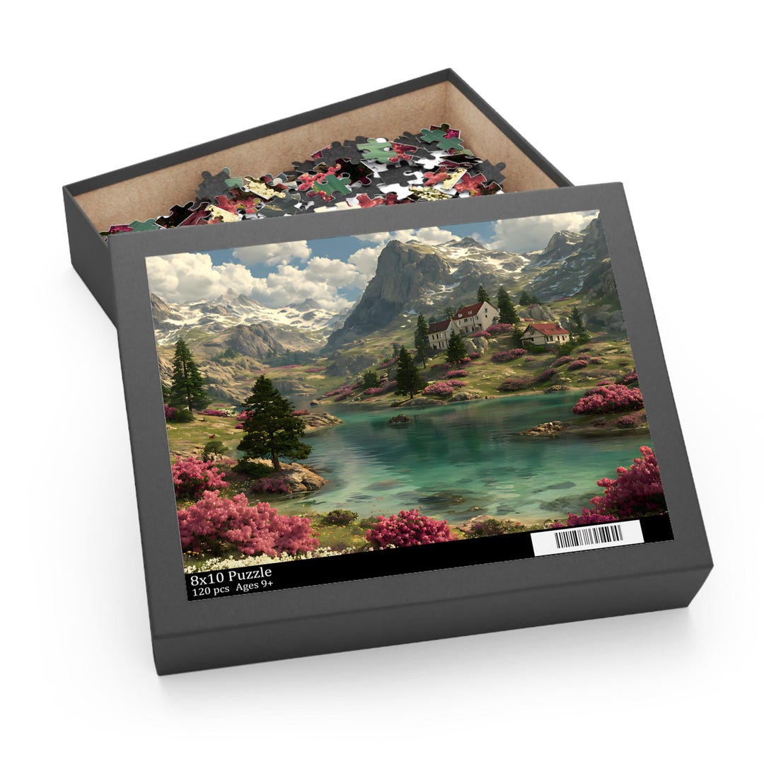 Alpine Lake Puzzle for Adults & Kids, Scenic Landscape Jigsaw for ...