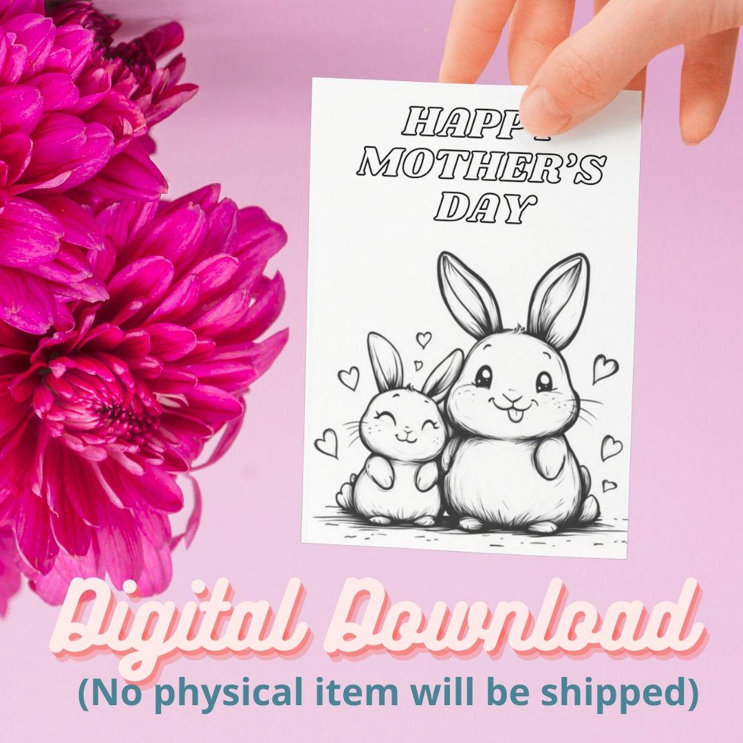 Cute Printable and Coloring Card for Mother's Day - Etsy