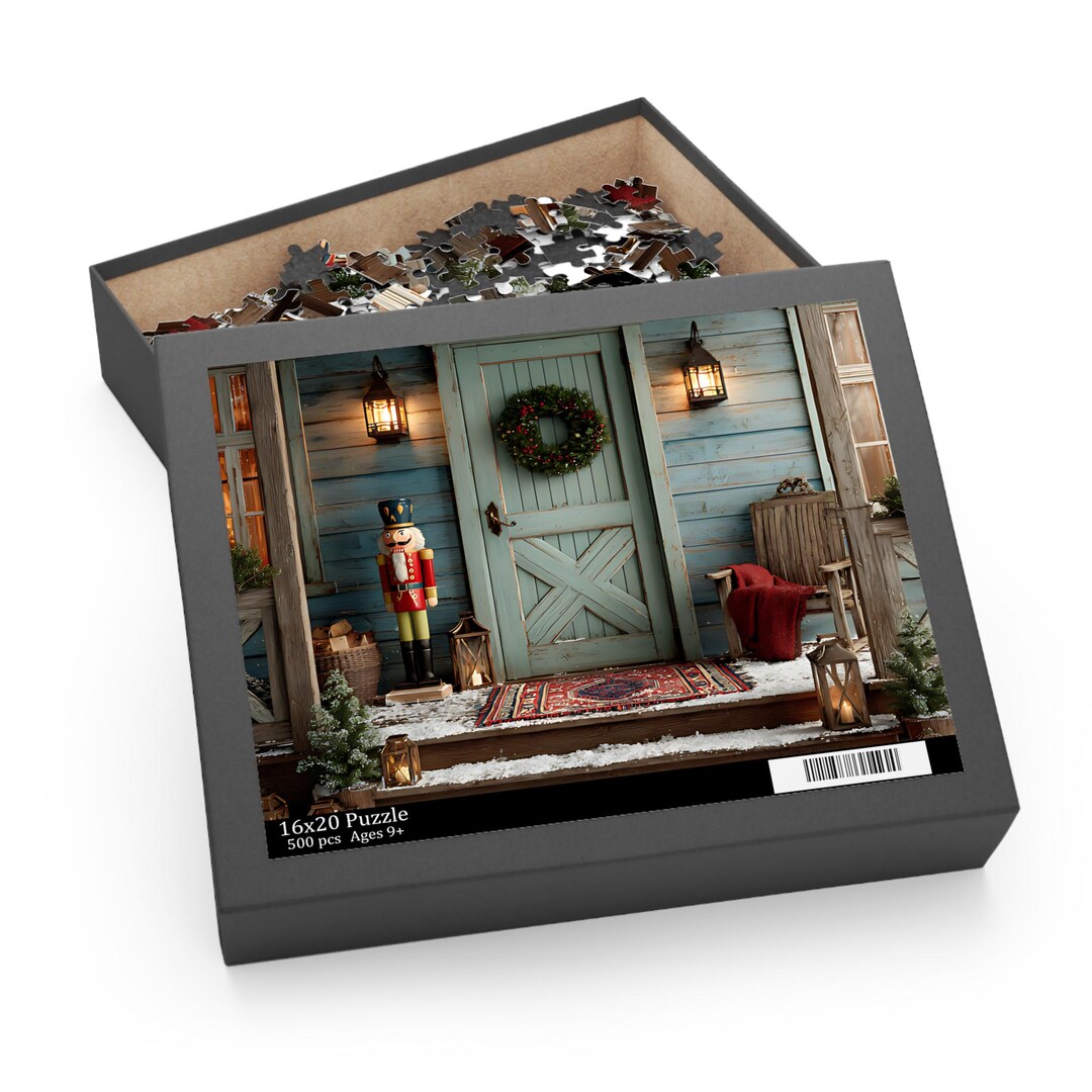 Christmas Porch Puzzle for Adult, Holiday Nutcracker Jigsaw, Winter ...