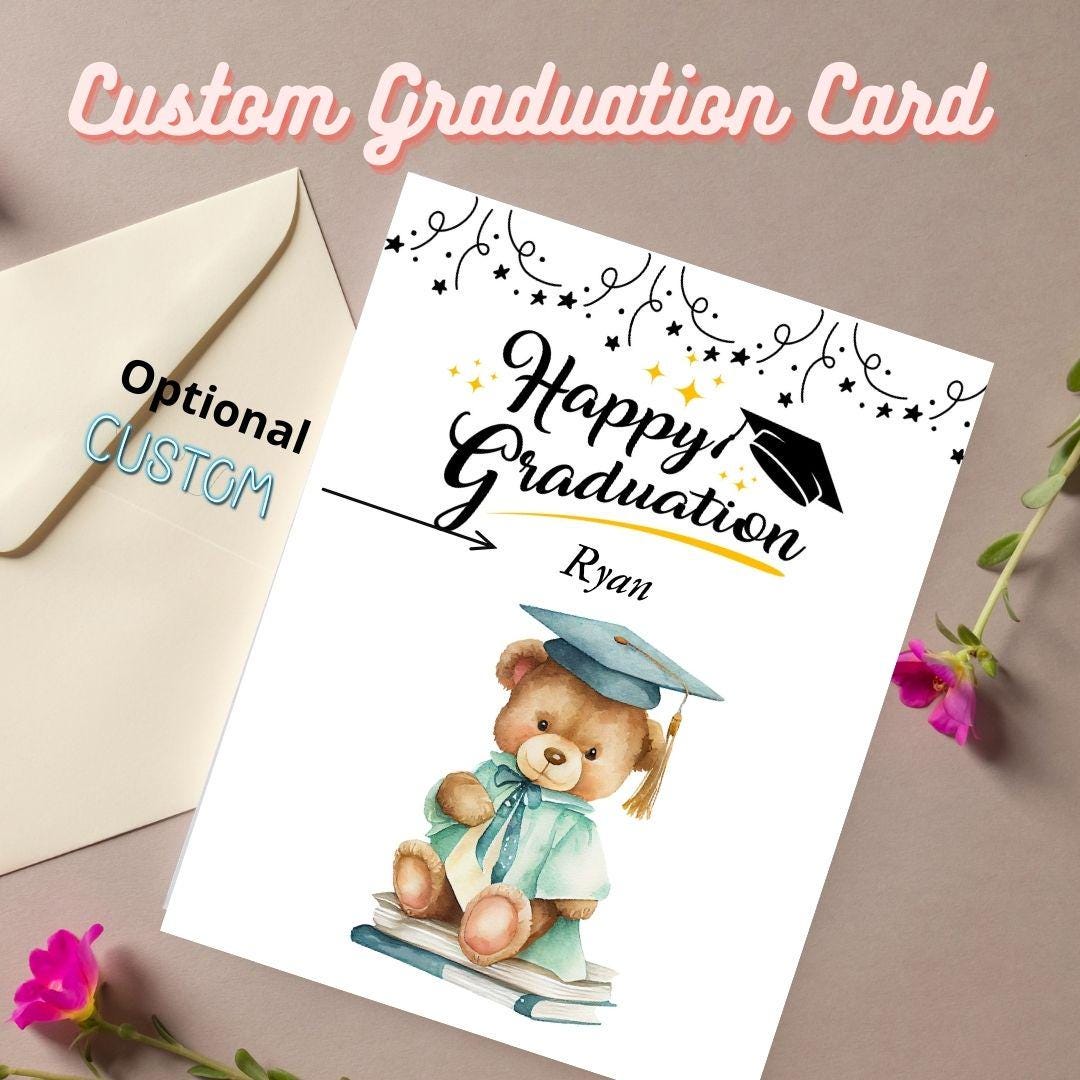 Printable Graduation Card, Custom Digital Download for Boy or Girl ...