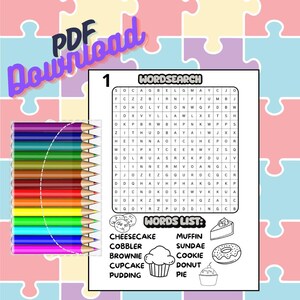 Printable Food Wordsearch Bundle, Fun Puzzles for Kids & Adults ...