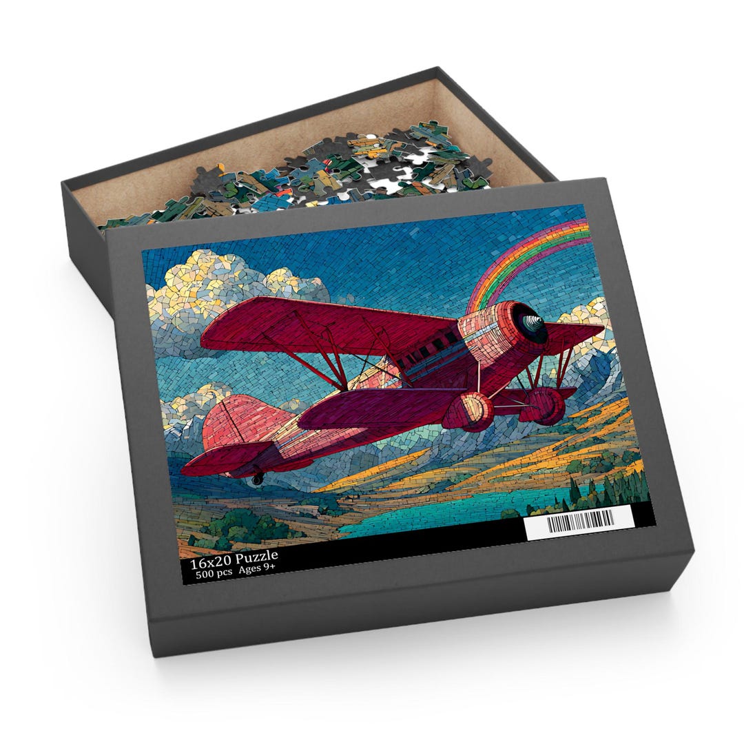Vintage Airplane Puzzle for Adults & Kids, Retro Aviation Jigsaw for ...