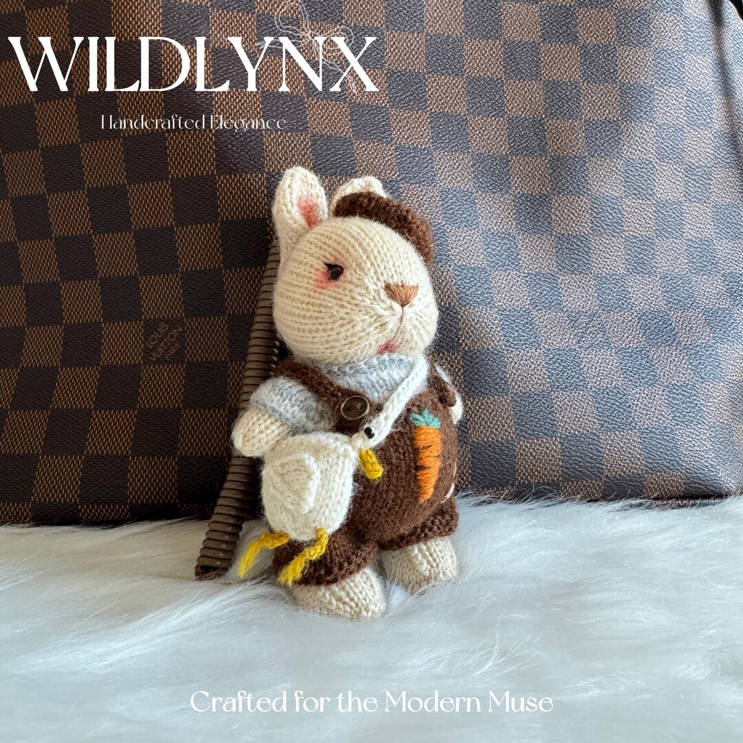 Meadow Scout Bunny — Hand-knitted Wool Rabbit Doll | Mini Collectible ...