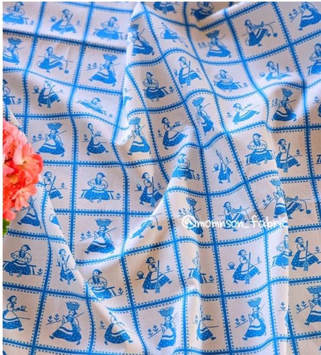 Mom and Son Designs. No. 24. Repro Feedsack Cotton Print. Sold by the ...