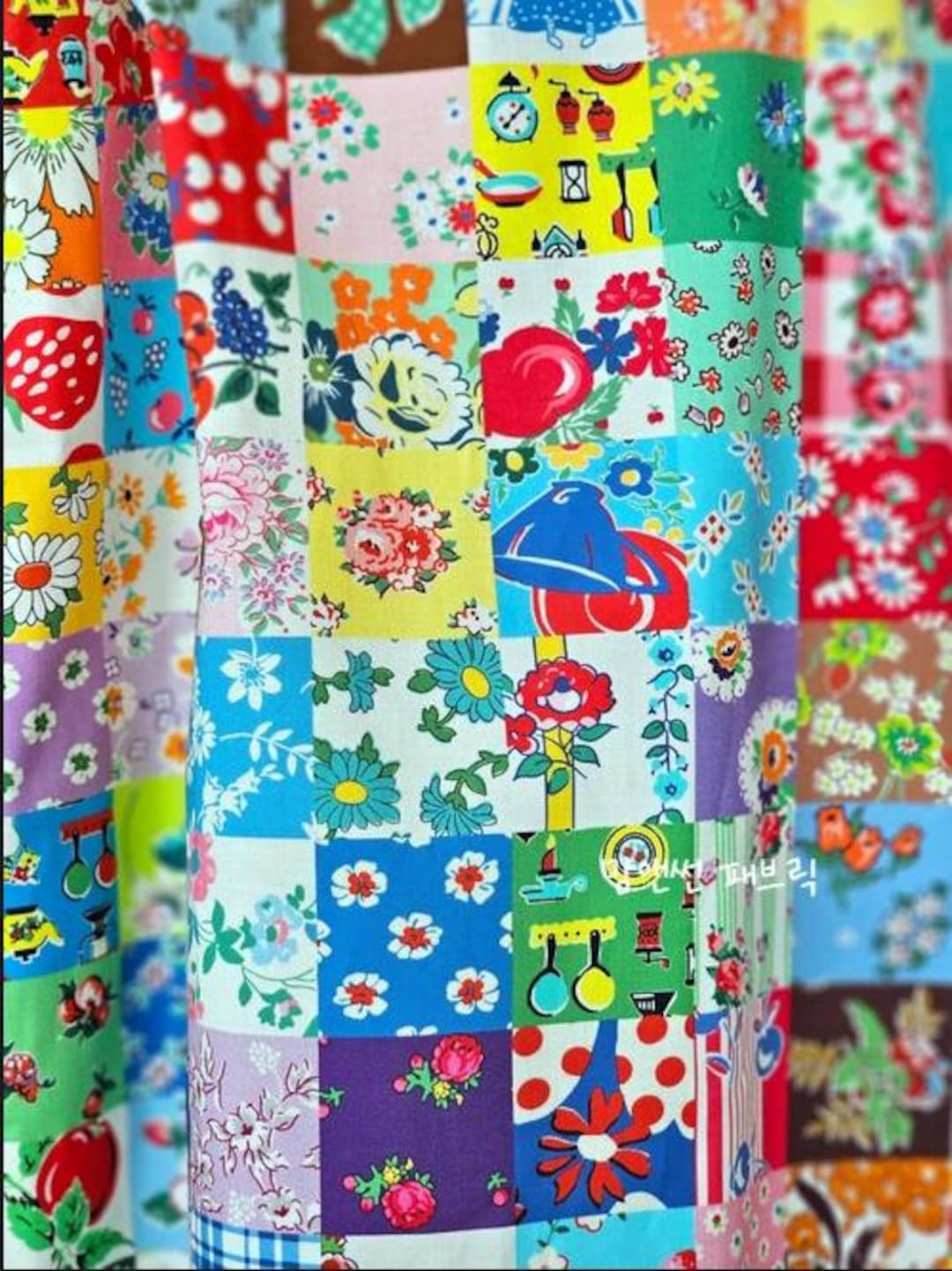 Mom and Son Designs. Patchwork No. 1. Repro Feedsack Cotton Print. Sold ...