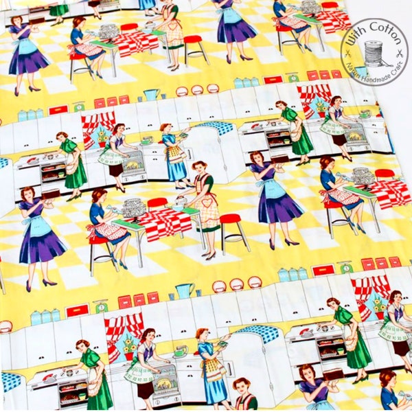 Retro Kitchen Fabric - Etsy
