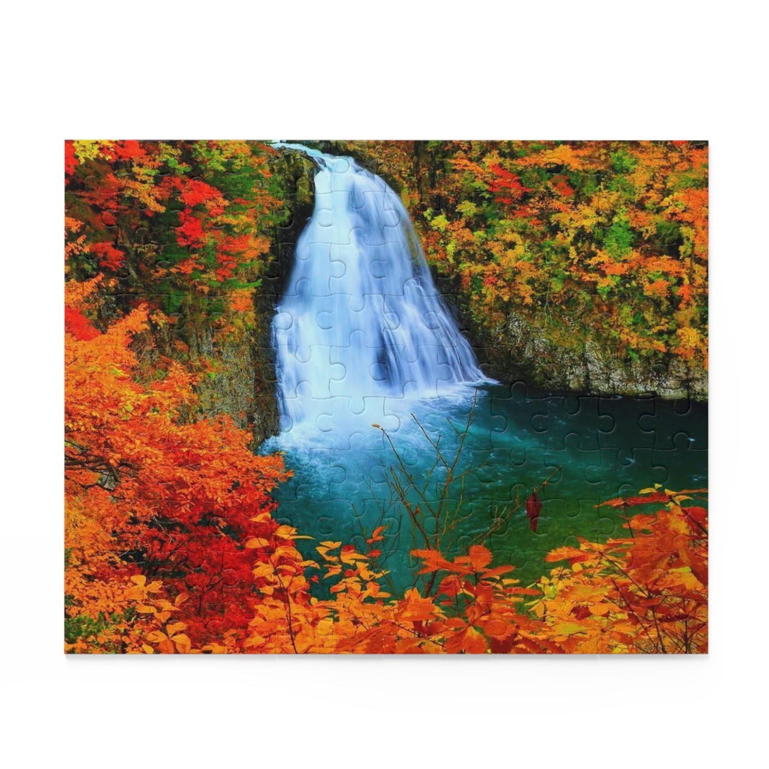 Puzzle - Beautiful Japanese Waterfall Jigsaw Puzzle, Breathtaking ...