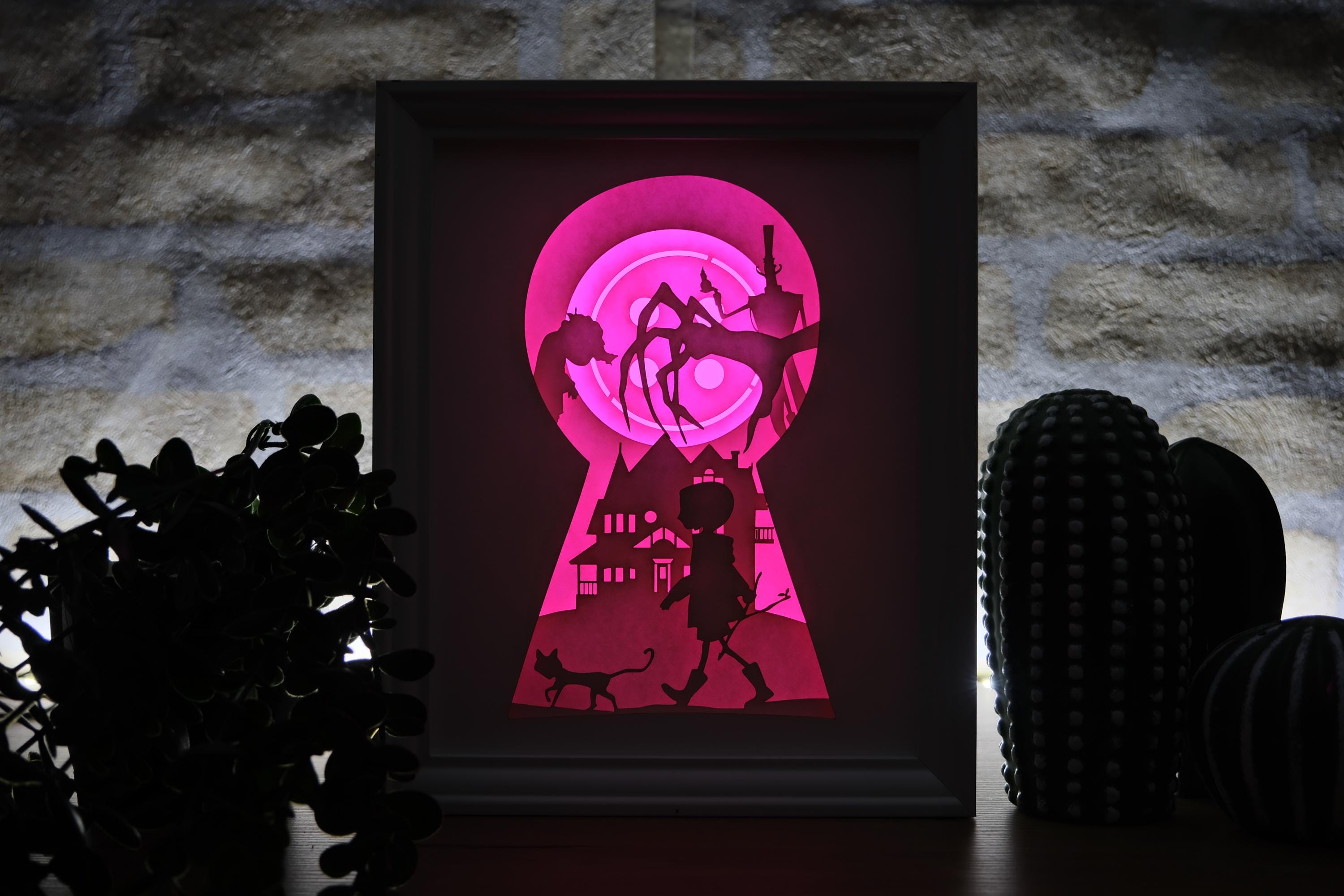 Coraline Light Box, Spooky Shadow Box Art, LED Night Light for Coraline ...