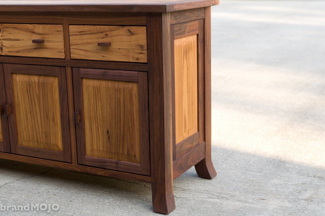 Custom-reclaimed Wood Sideboard Rustic Console Walnut Sideboard ...