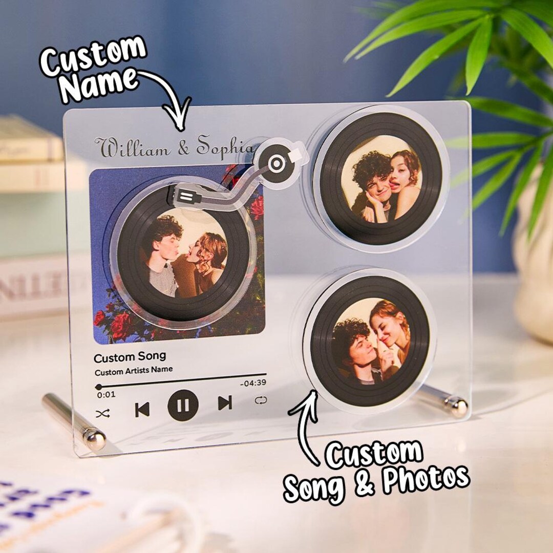 Personalized Rotatable Photo Vinyl Record Tap to Play NFC Music Record ...