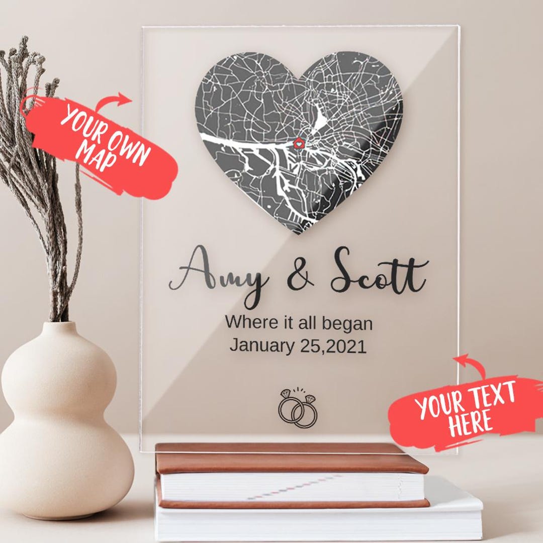 Where We First Met Map Gifts for Couple Personalized Coordinates Date ...