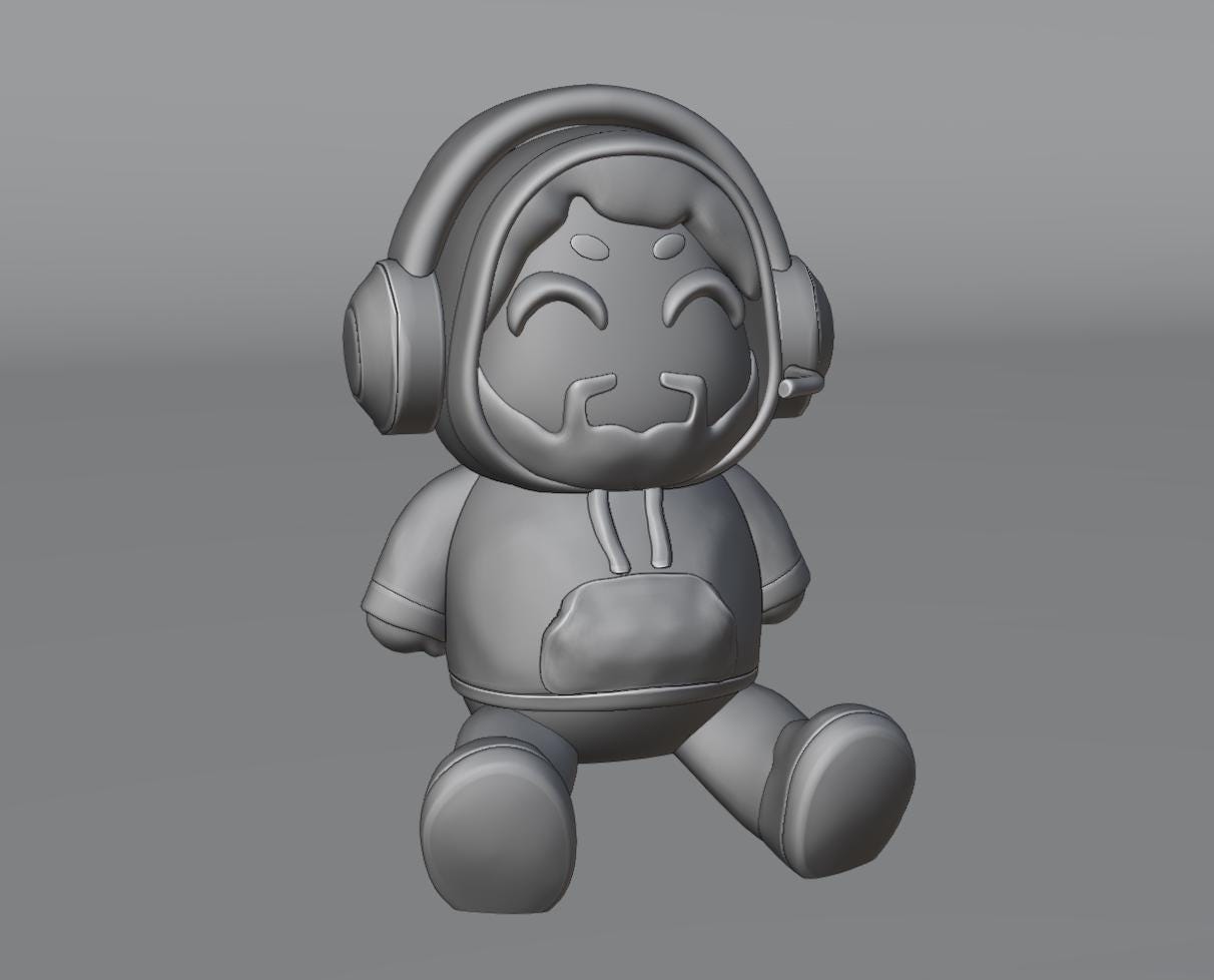 Caseoh 3D Mesh Plushie (OBJ Files) - Etsy