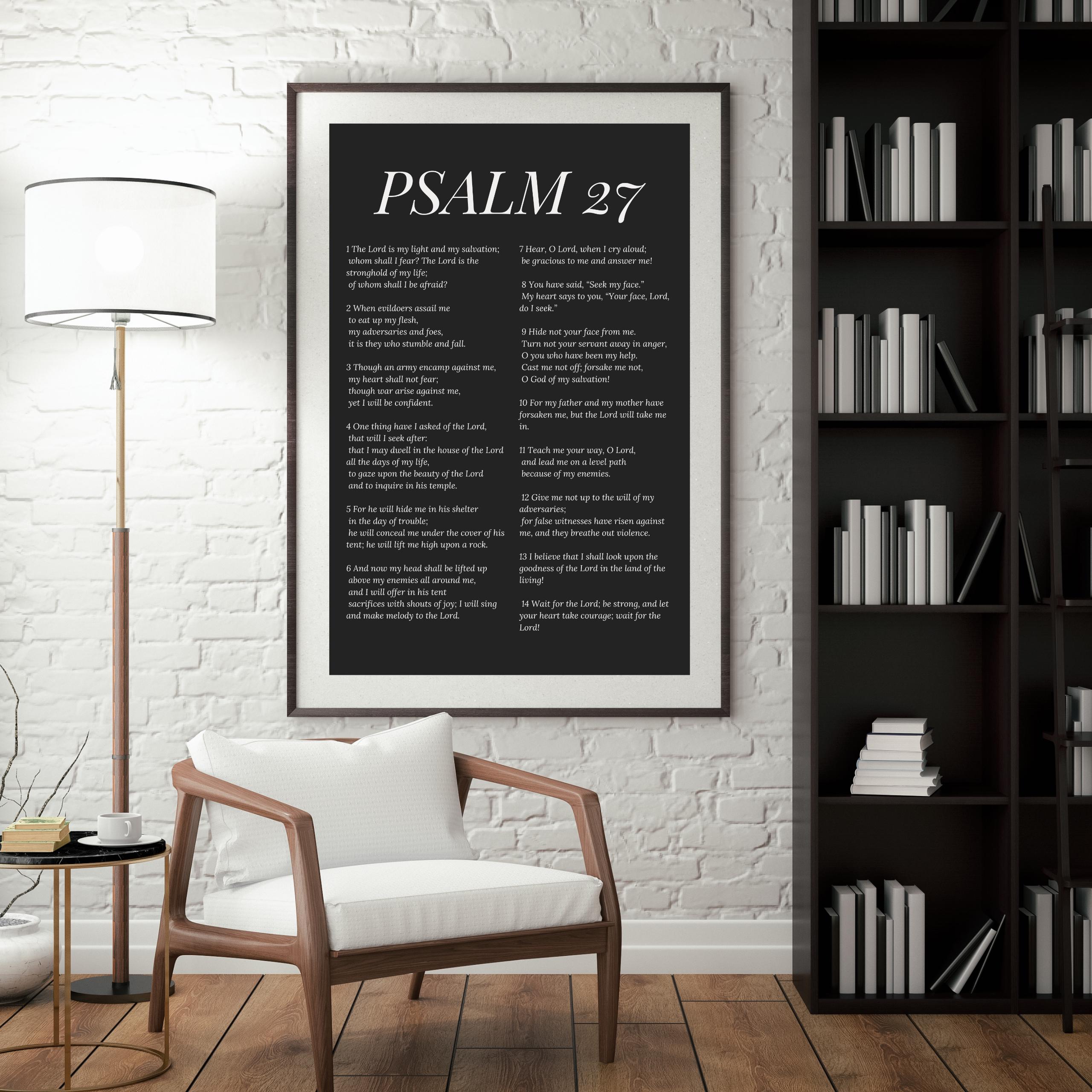Psalm 27 Scripture Print: Christian Bible Verse Wall Art (digital ...