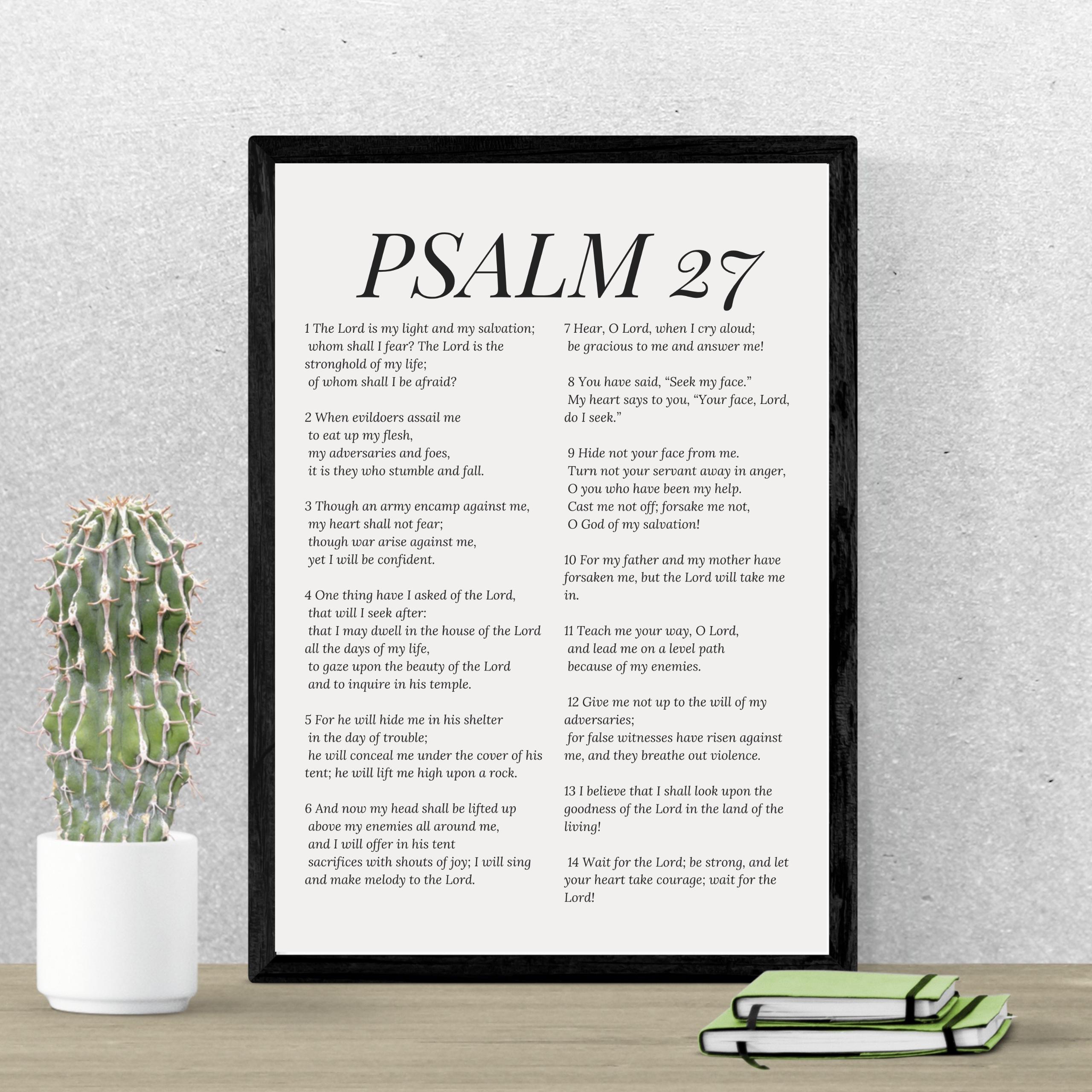 Psalm 27 Scripture Print: Christian Bible Verse Wall Art (digital ...
