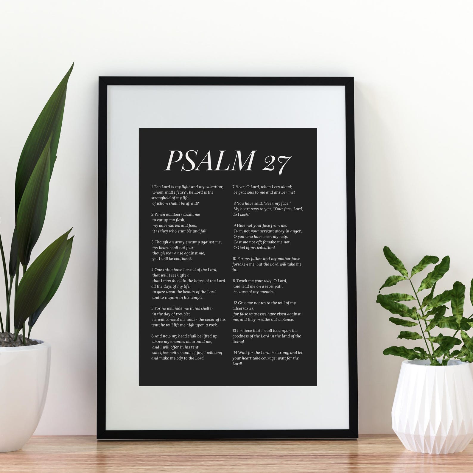 Psalm 27 Scripture Print: Christian Bible Verse Wall Art (digital ...
