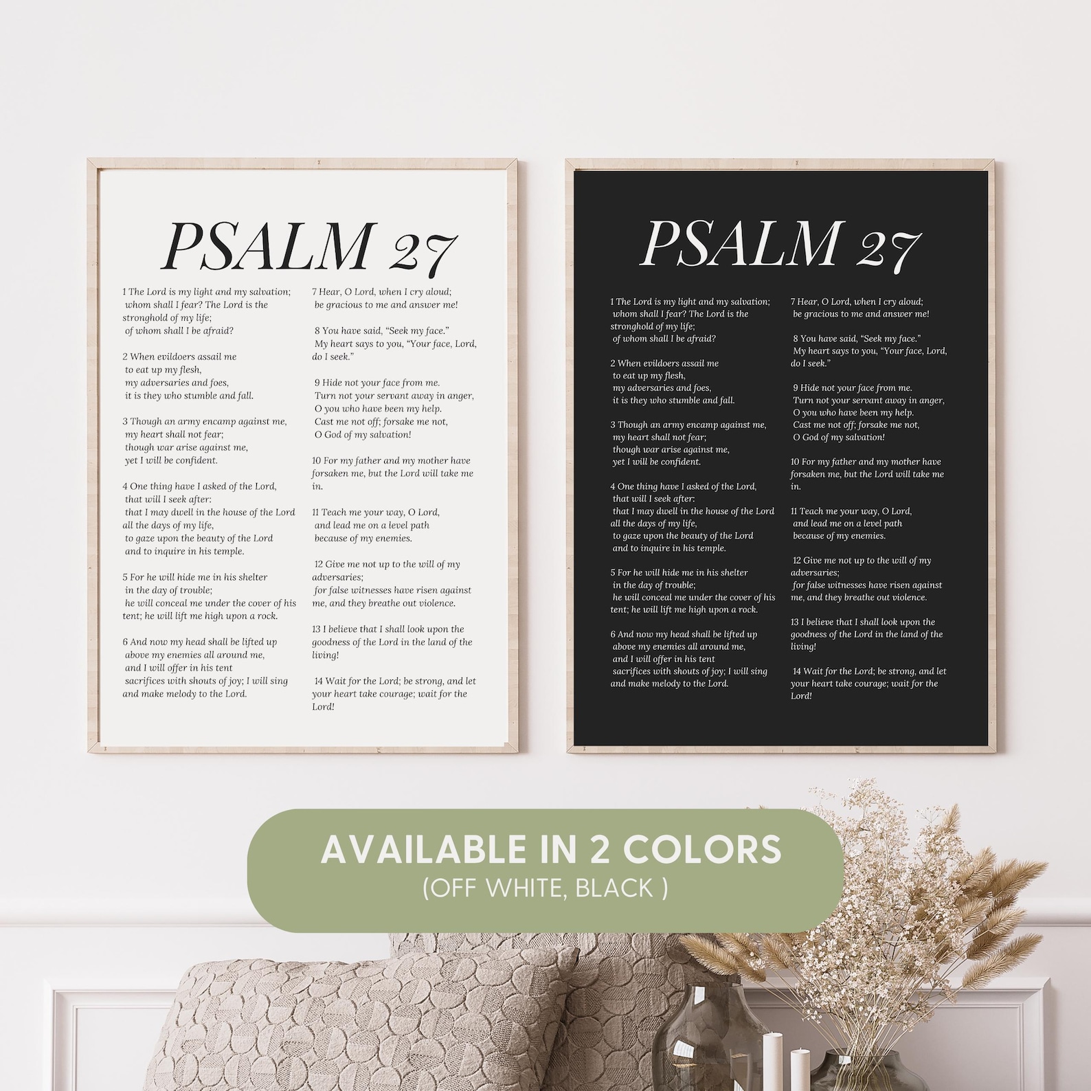 Psalm 27 Scripture Print: Christian Bible Verse Wall Art (digital ...