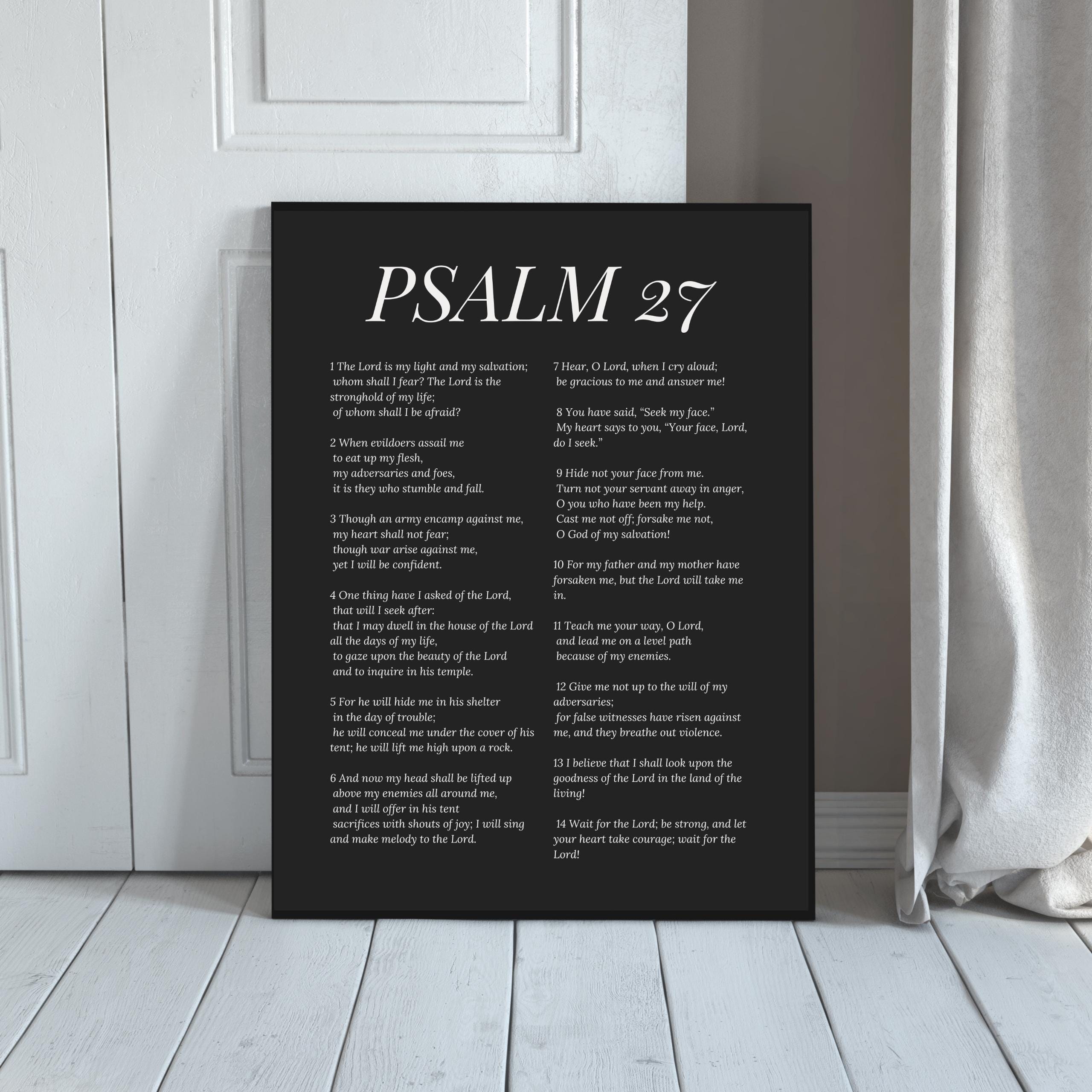 Psalm 27 Scripture Print: Christian Bible Verse Wall Art (digital ...