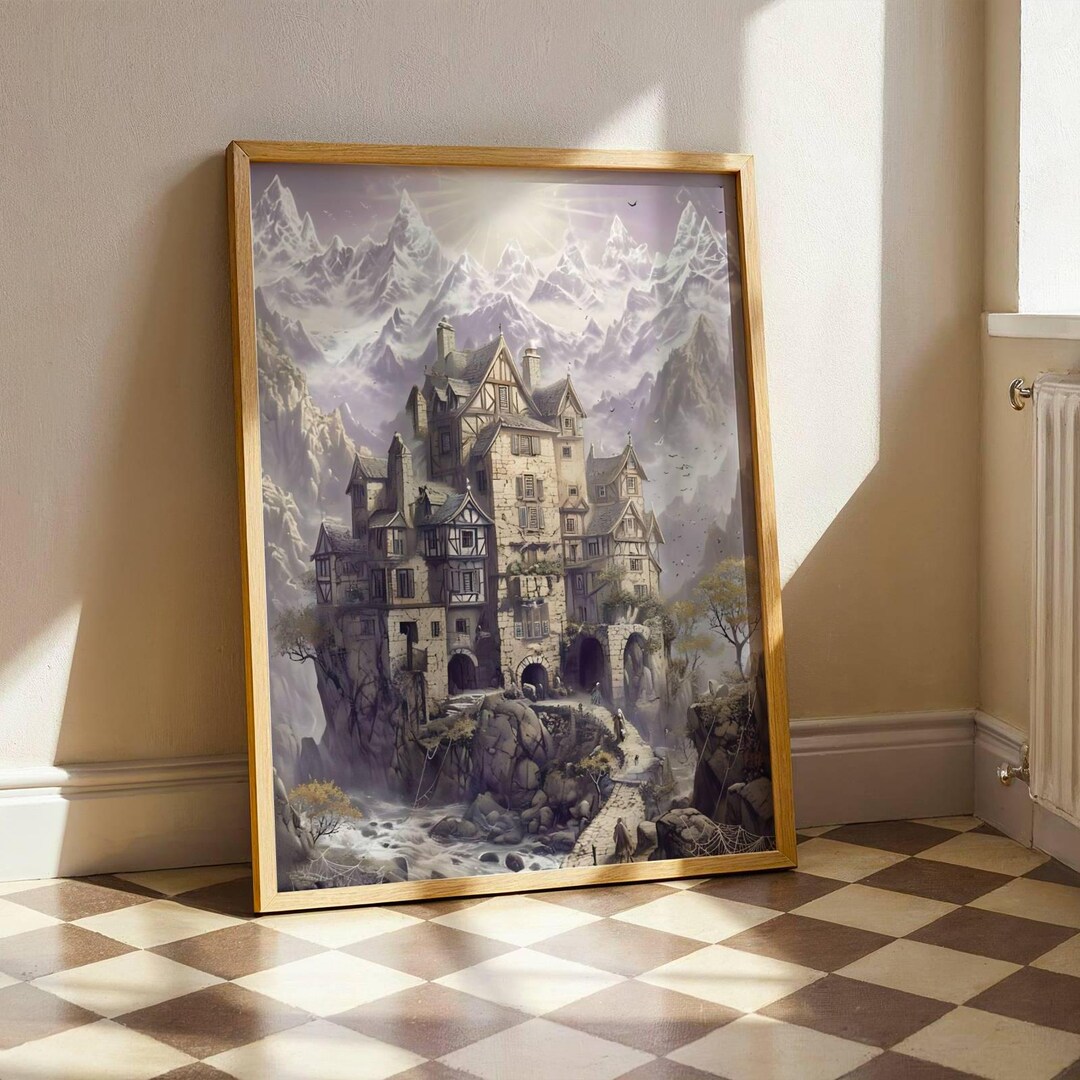 Fantasy Castle Wall Art Printable | Enchanted Castle Digital Download ...