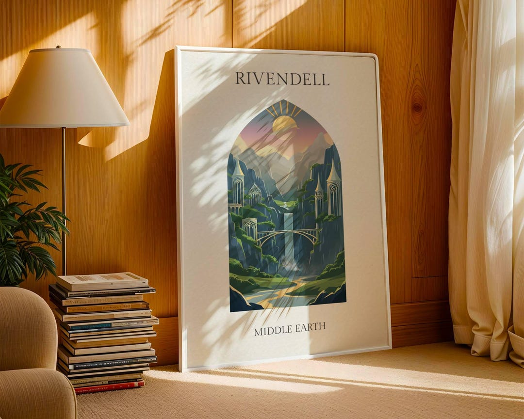Rivendell Digital Art Print Lord of the Rings Wall Inspired Art & Elven ...