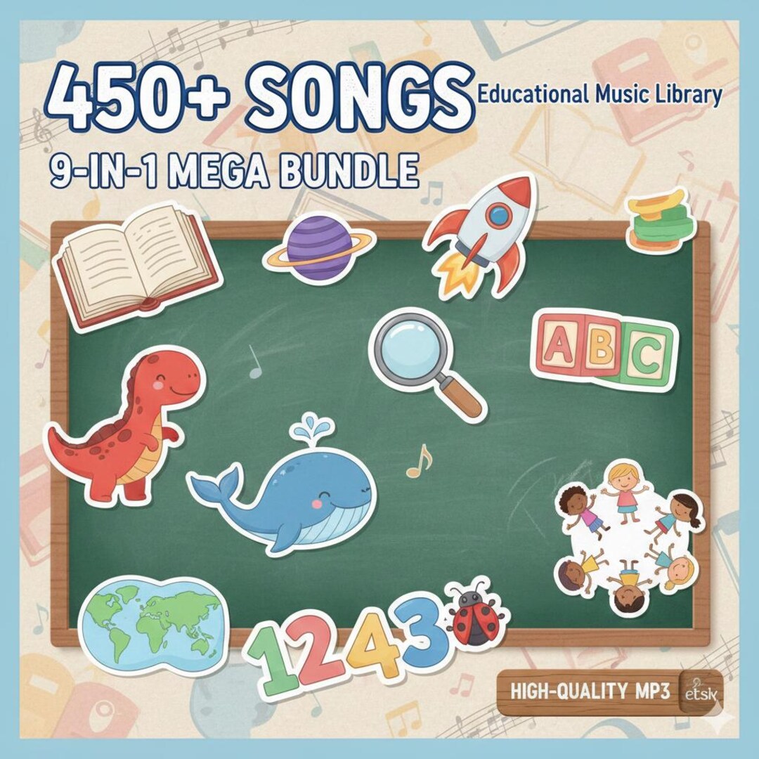 Educational Songs Mega Bundle, Kids Learning Music Library (MP3 Digital ...