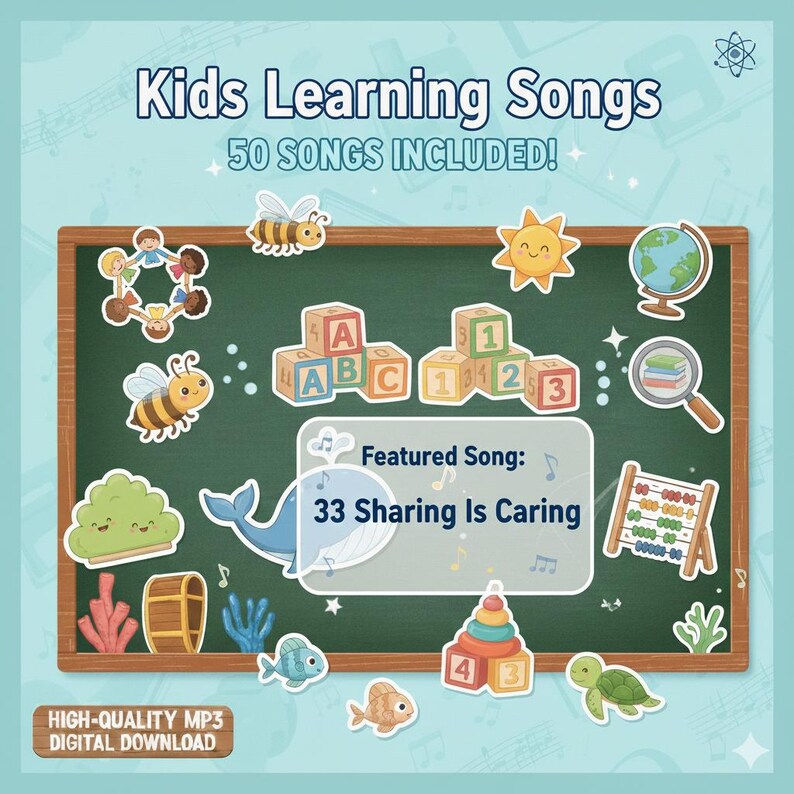 Educational Songs Mega Bundle, Kids Learning Music Library (MP3 Digital ...