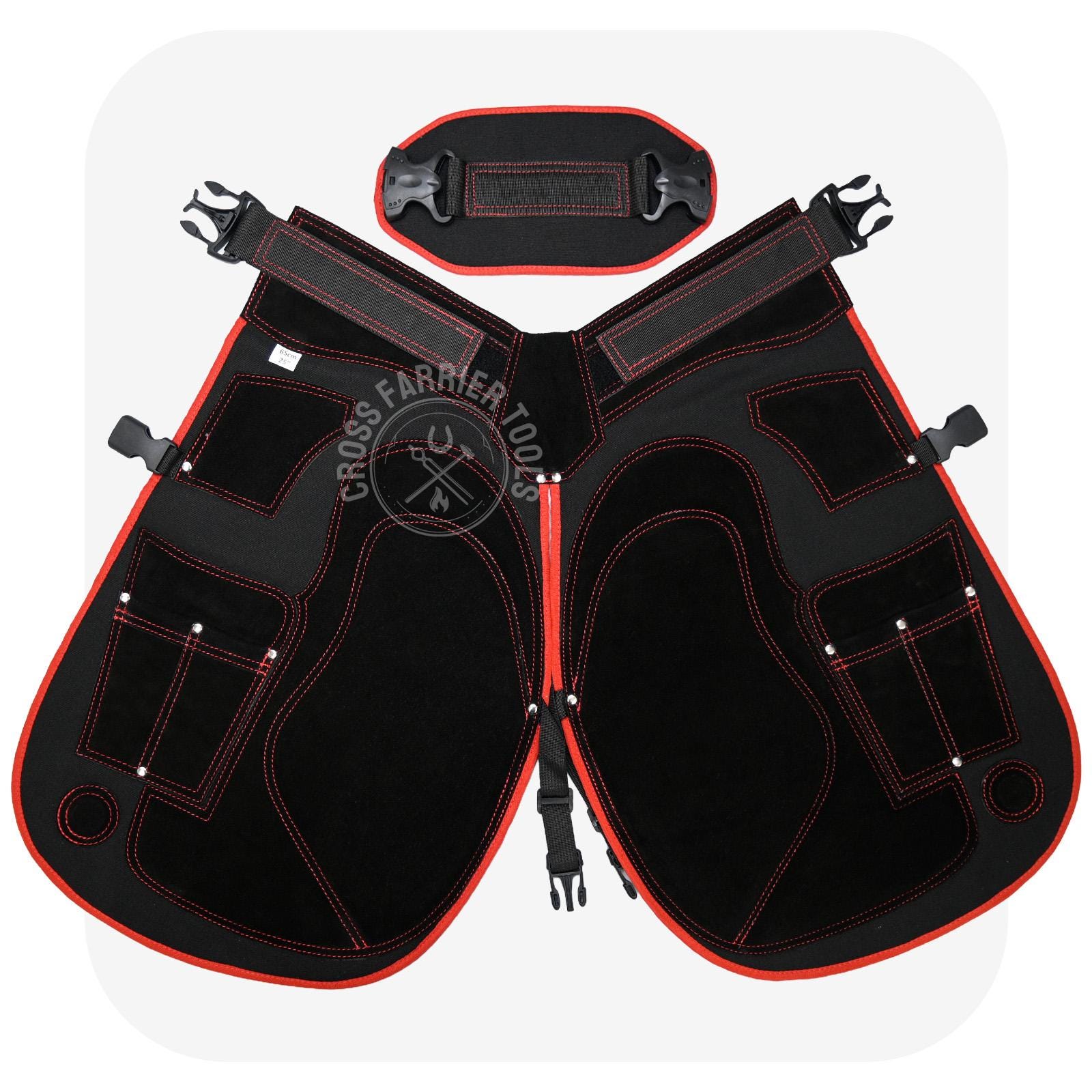 Red & Black Farrier Apron Chaps Handmade Genuine Leather Workwear for ...