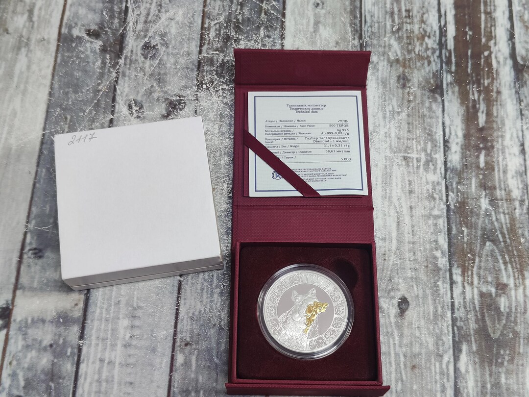 Kazakhstan 500 Tenge Camel TUIE Totem of Nomads 1 Oz Silver Coin Gilded ...