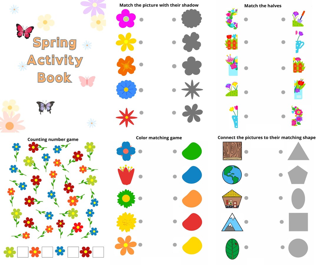 Spring Preschool Activity Pack | Printable Worksheets for Kids | Easter and Spring Printables ...