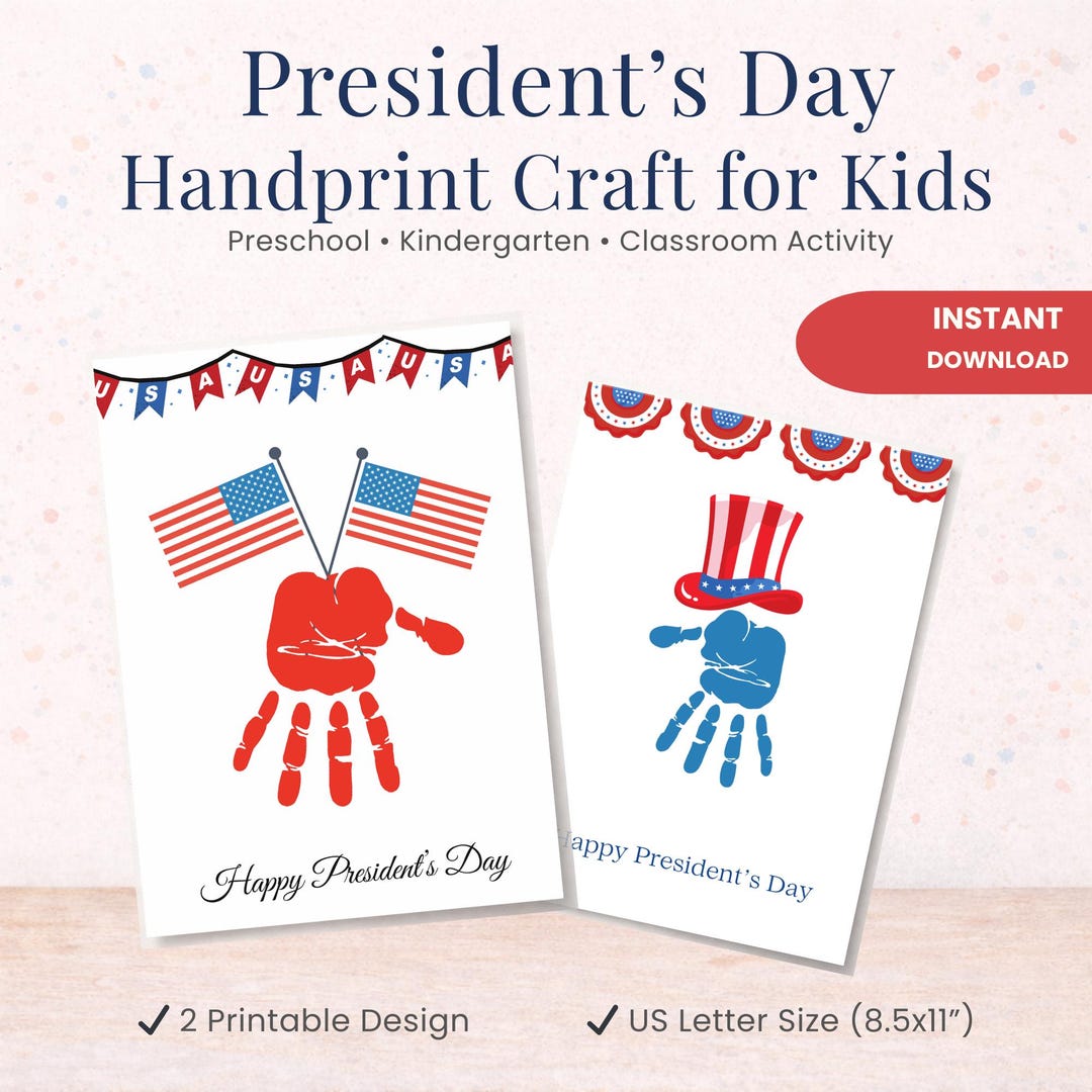 Presidents Day Handprint Art | Patriotic Kids Craft (digital Download ...