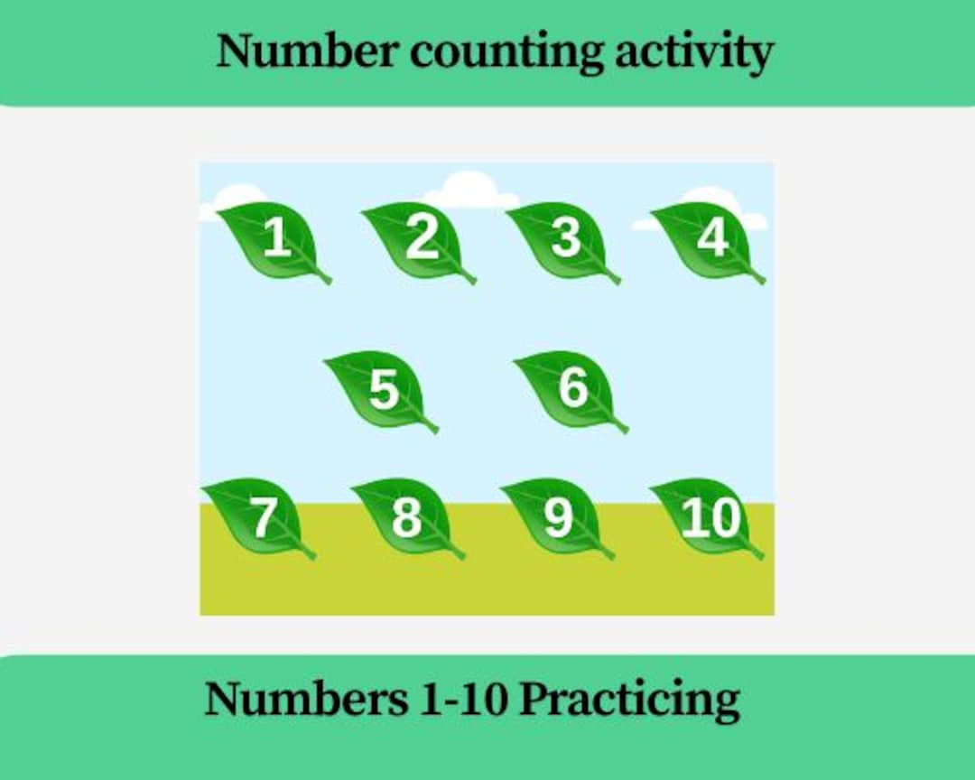 Counting Numbers 1-10 Learning Numbers Preschool Activity Math Counting ...