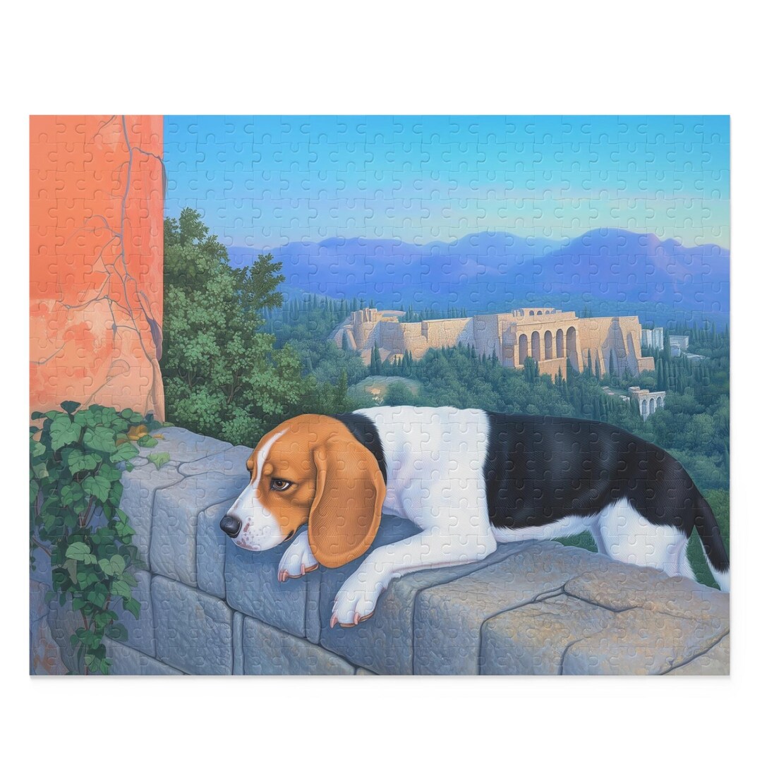 A Beagle in Ancient Greece, Jigsaw Puzzle for Dog & Travel Lovers, 120 ...