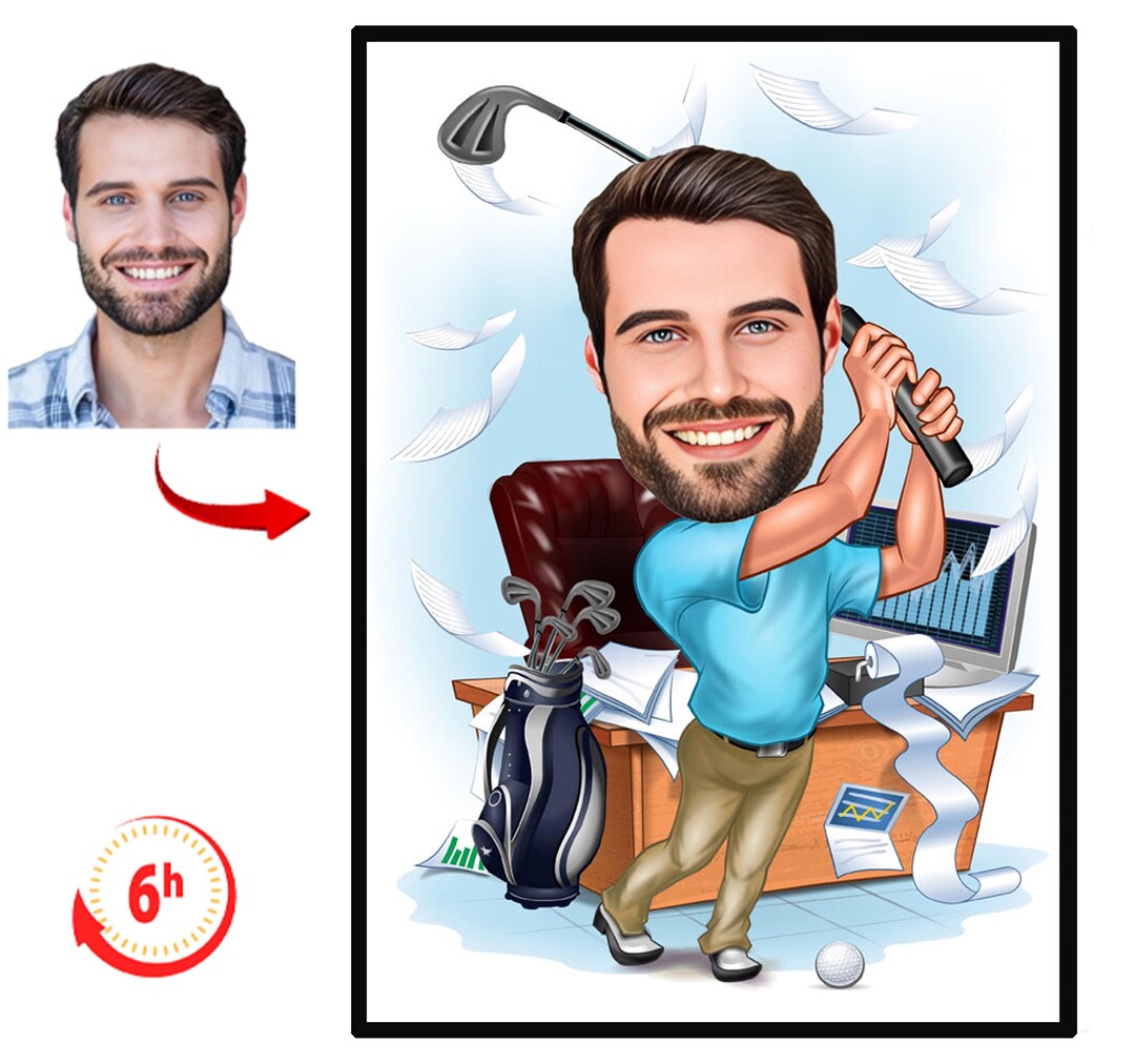 Custom Retirement Cartoon Portrait, Retirement Caricature, Retirement ...