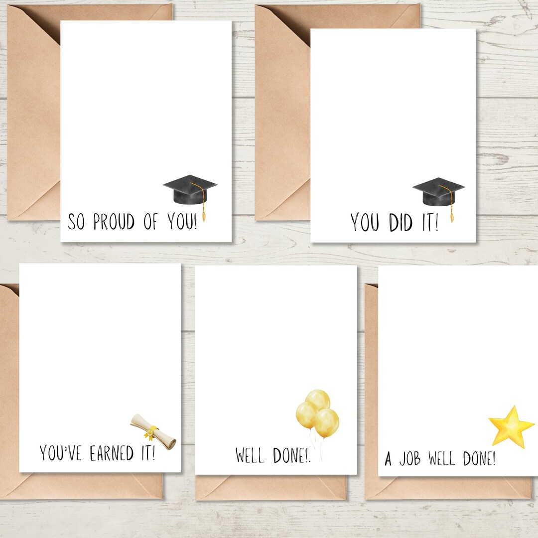 Graduation Card Pack, Set of 5, Graduation Cards, High School & College ...