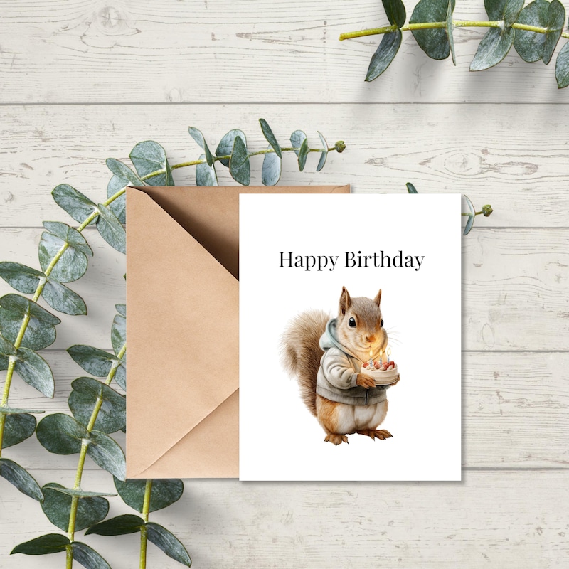 Squirrel Happy Birthday - Etsy