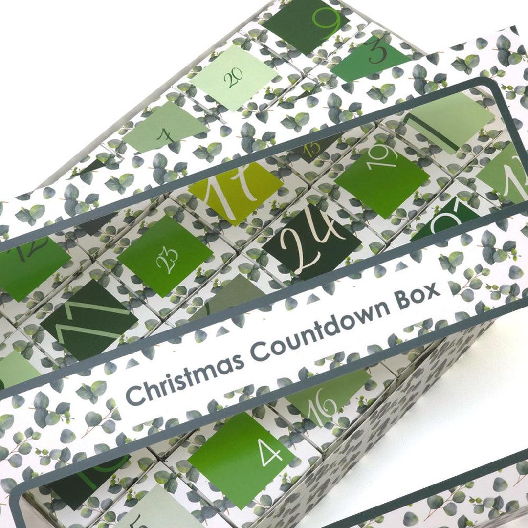 Advent Calendar Making Kit | 24 Cube Boxes & Outer Box | Watercolour ...