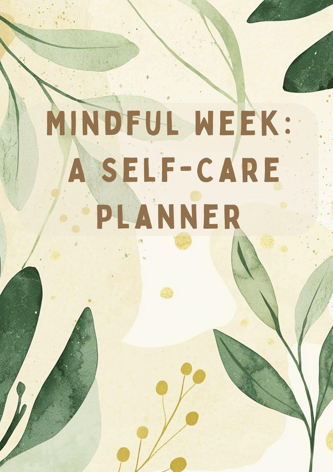 Self-care Weekly Planner | Printable Wellness Journal - Etsy