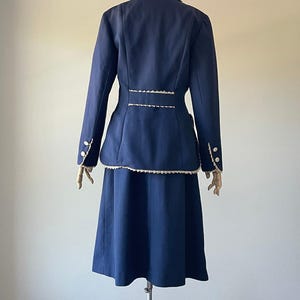 1970s Blue Macrame Lace Trimmed Suit by Lilli Ann | MEDIUM - Etsy